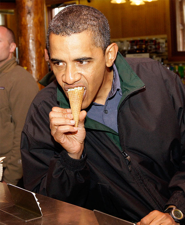 Obama Eating Ice Cream