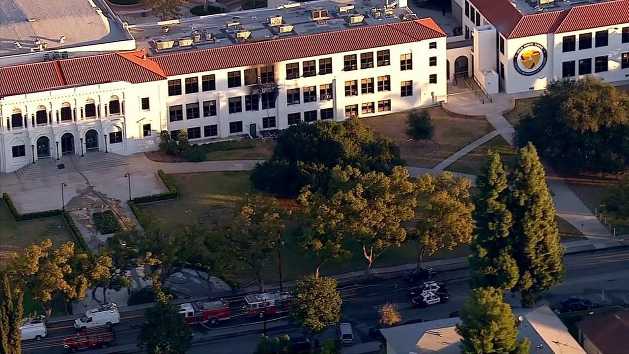 Monrovia High School building set on fire; student arrested | abc7.com