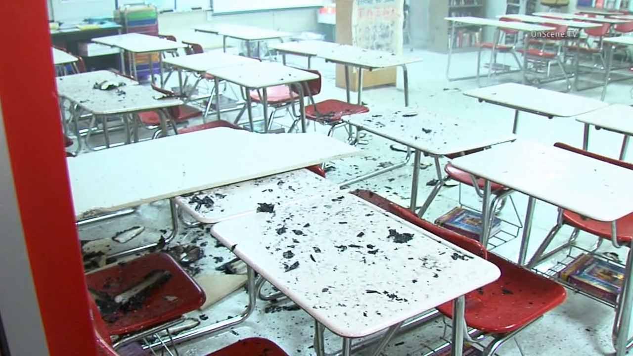 Lawndale High School classrooms damaged after trash cans catch fire ...
