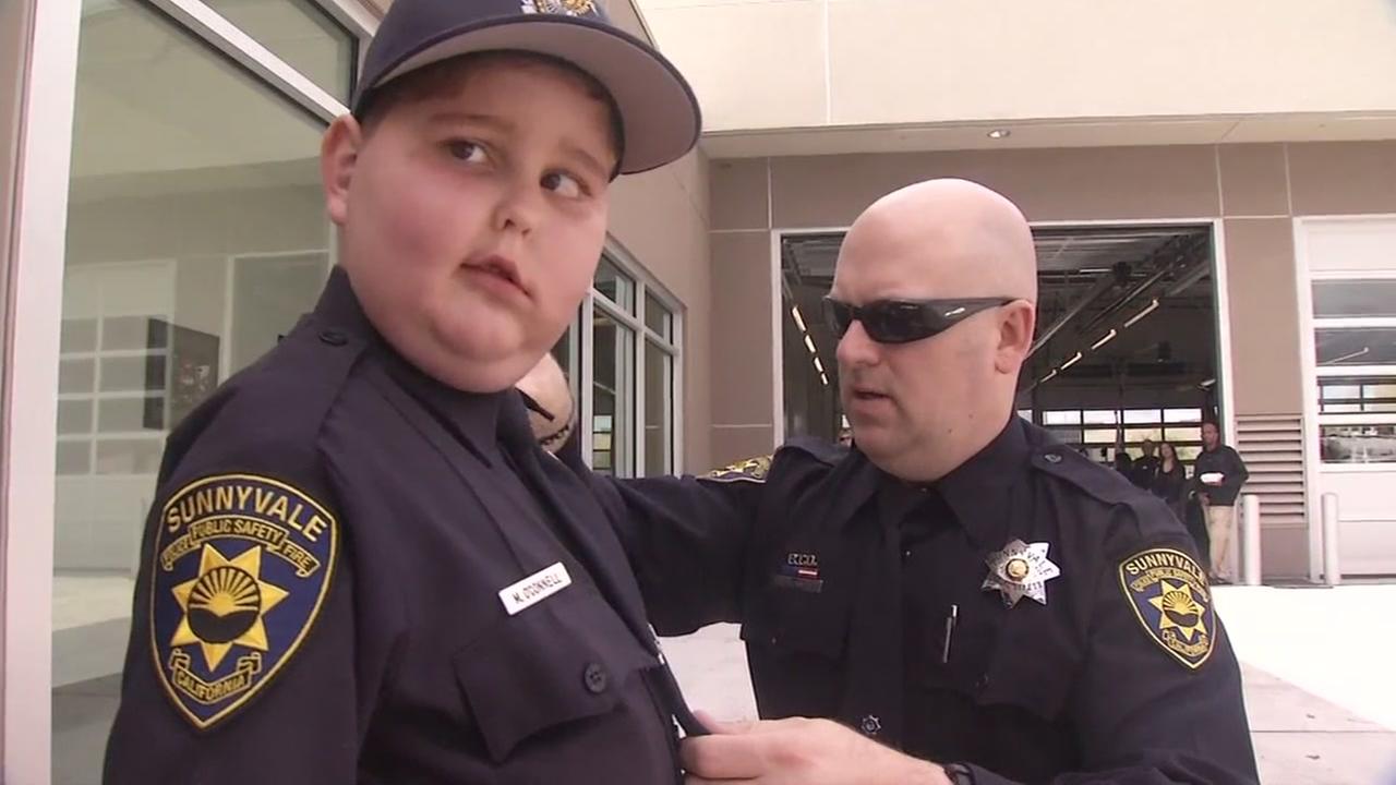 7-year-old with brain tumor gets wish to be Sunnyvale police officer ...