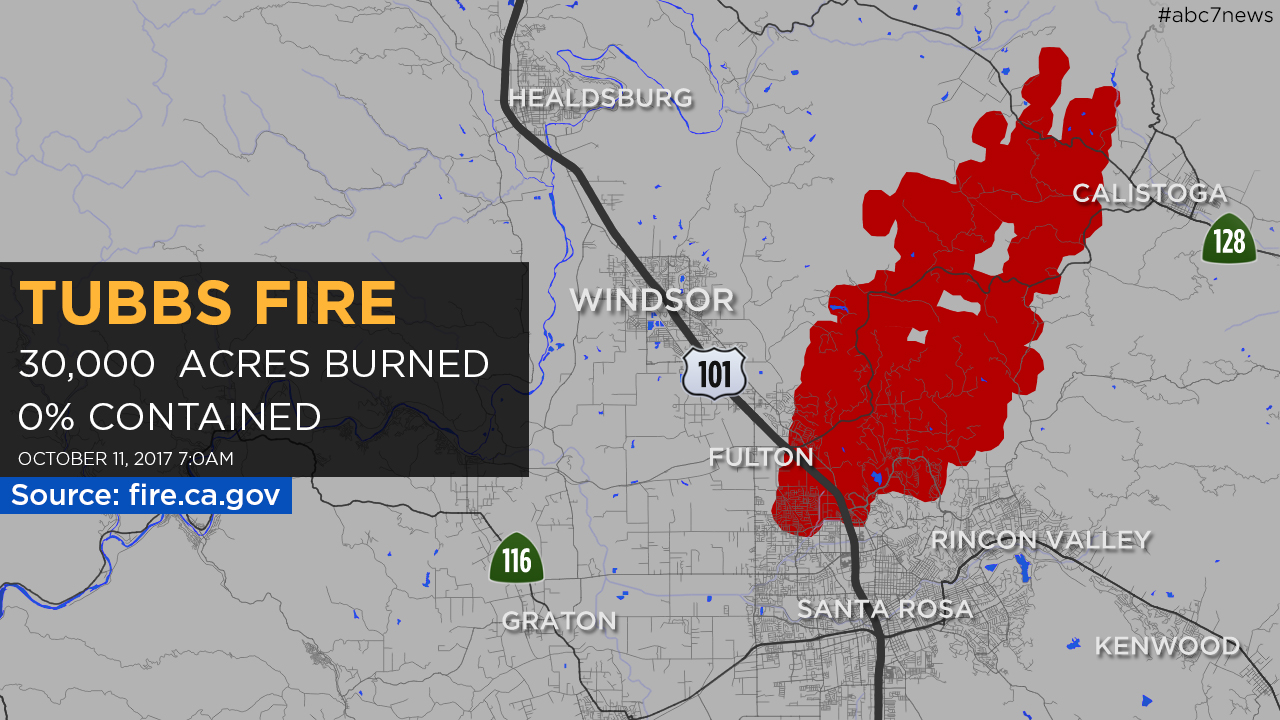MAPS: A look at each fire burning in the North Bay | abc7news.com