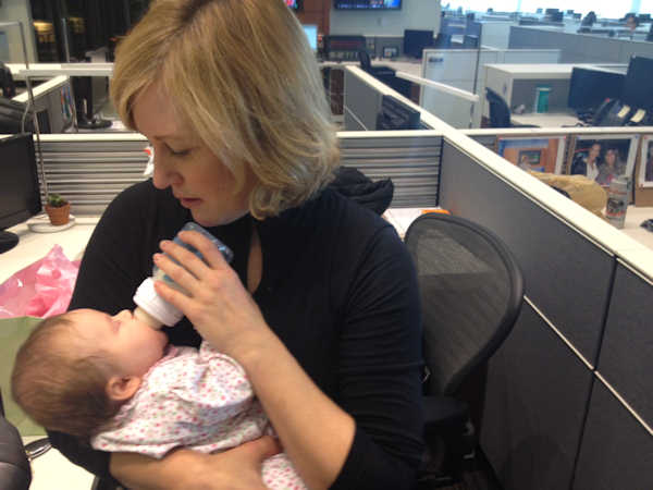 Sarah Bloomquist and baby visit Action News